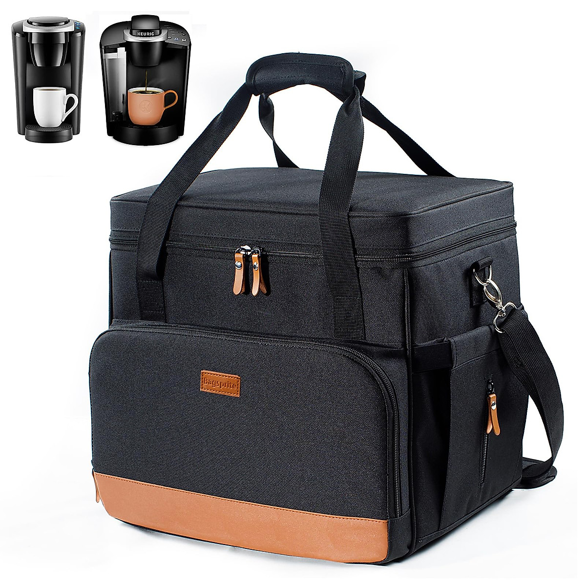 BAGSPRITE Coffee Maker Carrying Case For Keurig K-Compact Single Serve, Keurig K-Classic Coffee Maker, Single Cup Coffee Maker Travel Bag, Portable Keurig Coffee Machine Travel Bag