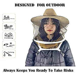 BeesNise Beekeeping Veil Hat Beekeeper Hat with Anti-bee Netting Professional Bee Keeping Supplies