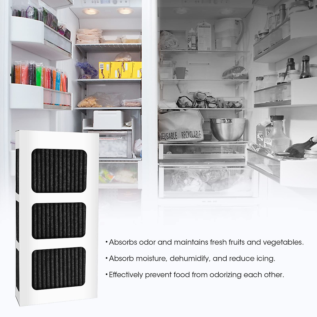 GLACIER FRESH Replacement for Frigidaire Refrigerator Air Filter, Compatible with PAULTRA2, Pureair Ultra 2, Pure Air Ultra 2, Pureair Ultra ii, Electrolux 242047805, 5303918847, EAP12364179(4 Pack)