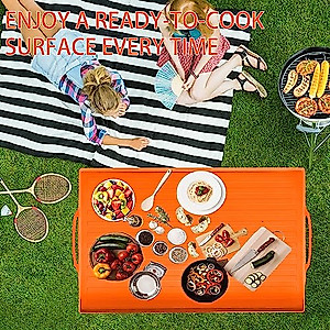 28" Silicone Griddle Mat with Handles for Blackstone, Polished Bottom Surface Grill Cover for Griddle Top, Heavy Duty Reusable Food Grade Silicone Grill Mat Protect Your Griddle from Dirt & Rust