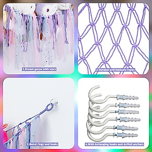 MIJAYENV 2 Pack Stuffed Animals Net or Hammock Plushie Net Stuffed Animal Hammock Corner Hanging Net for Stuffed Animals Storage Animal Hammock for Wall Corner of Nurseriy, Bedroom,