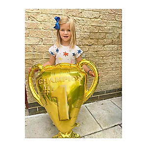 4 Pack Gold Champion Foil Balloons Champion Trophy Mylar Balloons Soccer Football Basketball Anniversary Birthday Games Party Decorations