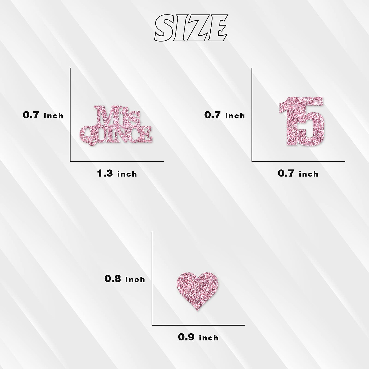 Helewilk Mis Quince 15 Confetti, Glittery Paper Confetti for Girls 15th Birthday Party Decoration,Anniversary DIY Craft Supplies, 120 Pcs (15 mis quince)