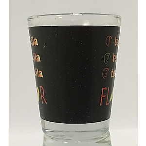 Funny Shot Glass "1 Tequila..2 Tequila..3 Tequila..floor" Full Wrap Around Printing