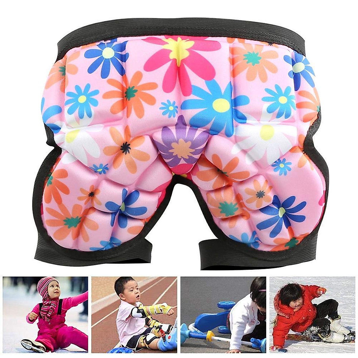 Kids Hip Pad Protector Snowboard Skating Hip Butt Protection Pad for Children, Skating Cycling Outdoor Activities(Red)