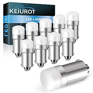 Keiurot 1820 Bulb 1445 1813 1816 1815 757 53 57#313 BA9S Led Bulb 10-30Volt for Lionel Train Light Bulbs, Instrument Indicator Lights, House Number Light Bulb 1818 1819 1895 White 10Pack