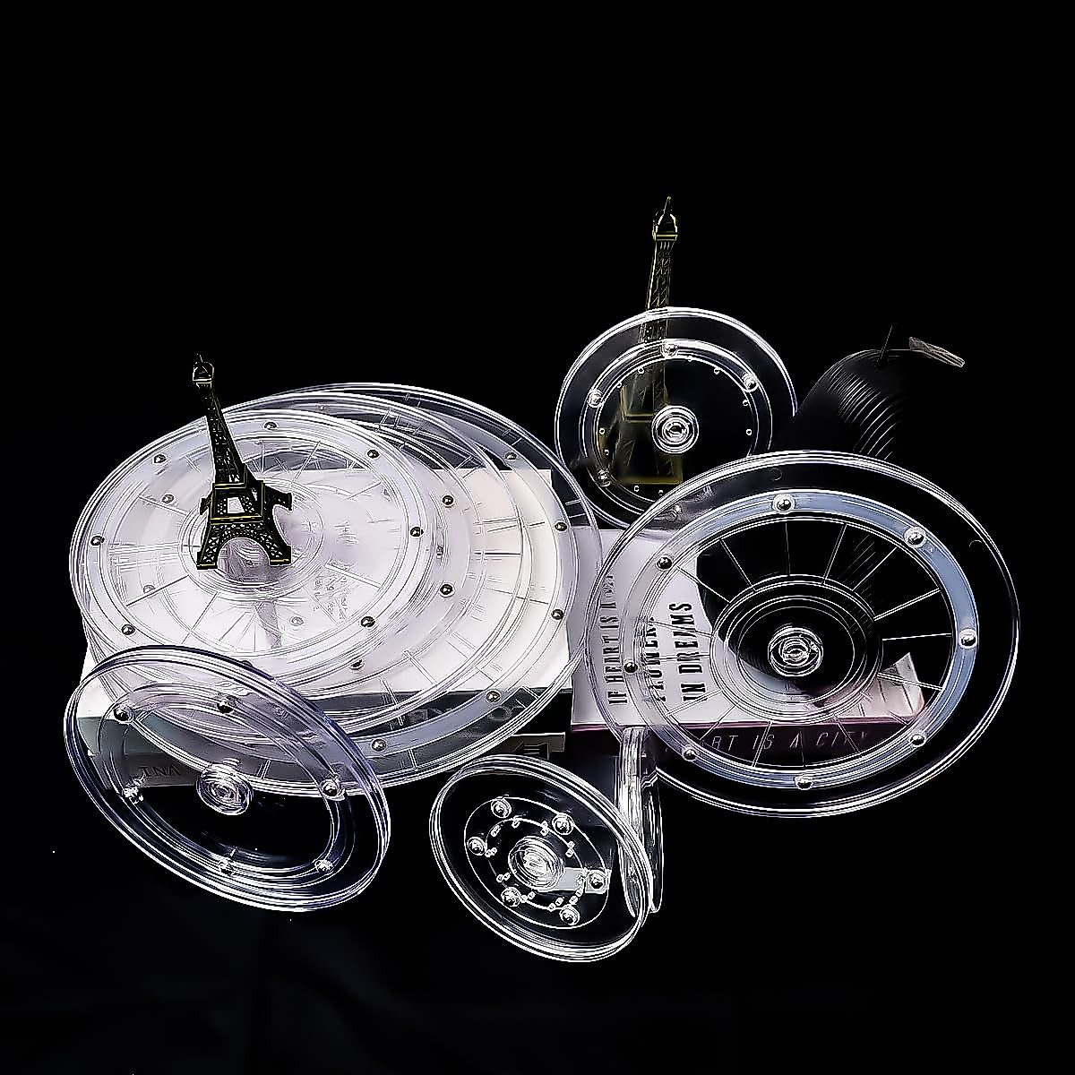 Kepfire 6 inch Clear Acrylic Lazy Susan Turntable Organizer Ball Bearing Revolving Display Base Kitchen Spice Rack Cake Makeup Table Decorating