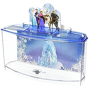 Officially Licensed Disney's Frozen Themed Betta Tank from Penn Plax: Perfect for Betta Fish, This Small Tank is Perfect for Fans of Frozen! Small 0.7 Gallon Tank (FZR108), Blue