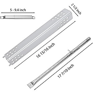 463347017 463342119 Grill Burner Heat Plates Replacement Parts for Charbroil 4 Burner 463377319 463376217 463376017 G470-0004-W1A Heat Tent G470-5200-W1 Char-broil Grill Parts Burner Tube Igniter Kit