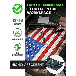 Universal Gun Cleaning Kit for All Guns 63pcs - Portable Gun Cleaning Kits for Handguns and Rifles, Shotgun, Airsoft - Incl. Stainless Steel Rods, Brass Jags, Gun Cleaning Patches, Cleaning Swabs