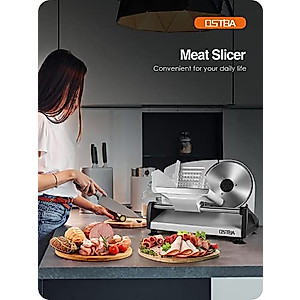 Meat Slicer 200W Electric Deli Food Slicer with Removable 7.5" Stainless Steel Blade, Adjustable Thickness Meat Slicer for Home Use, Child Lock Protection, Easy to Clean, Cuts Meat, Bread and Cheese