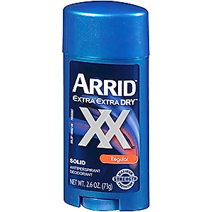 Arrid XX Extra Extra Dry Solid Antiperspirant Deodorant, Regular, 2.6 Oz (Pack of 6)