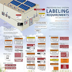 100-102_Solar Safety Labels- Pack of 43-2014, 2017 and 2020 NEC Pack -Solar Label Pack- 43 Premium UV Resistant Solar PV Safety Warning System Labels