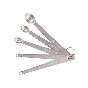 LIUSM Mini Measuring Spoons Set,Stainless Steel Measuring Spoons Set (Set of 5)