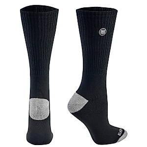 Bamboo Sports Premium Bamboo Crew Work Socks- Moisture Wicking, Odor Eliminating Black Crew Socks for Men Size 9-12 - 3 Pair