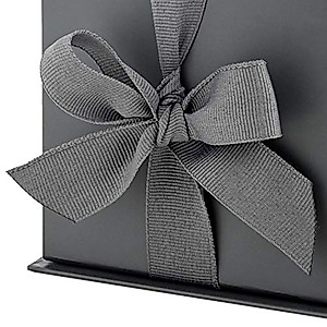 Hallmark Gray Ribbon and Paper Fill Small Gift Box with Lid, Slate Grey