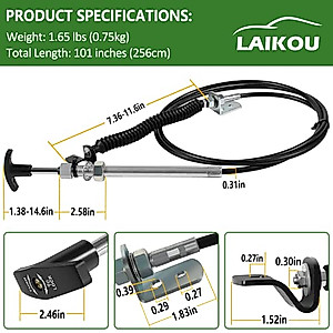 Snowblower Cable Replaces for John Deere AM132704 Snow Thrower, Tractors, Snow Blower GX, GT, LX, 100 Series 345 355 425 445 455 X565 X475 X720 Deflector Push Pull Spout Control Input Cable
