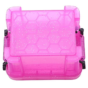 Sevenfly Family Plastic Storage Bin with Lid Medicine Box Lockable Container ​for Toy Desktop Jewelry Accessory Drawer Or Kitchen,Purple