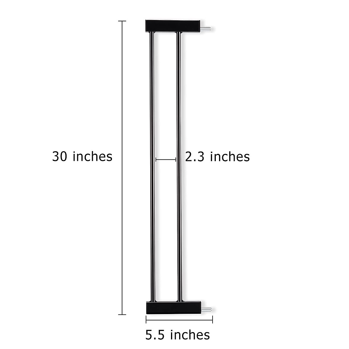 BABELIO Metal Baby Gate,5.5inch (14cm) Black Extension, Extra Wide Baby Gates for Stairs & Doorways, Pressure Mounted Walk Thru Child Gate with Door, NO Need Tools NO Drilling,30" Tall