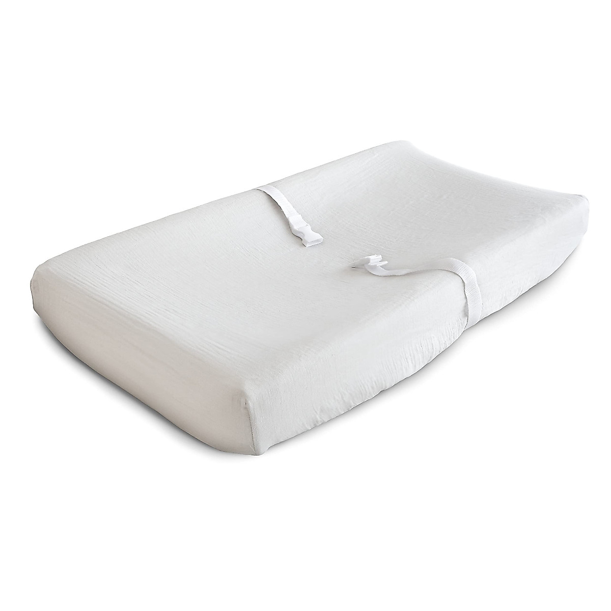 mushie Extra Soft Muslin Fitted Changing Pad Cover (White)