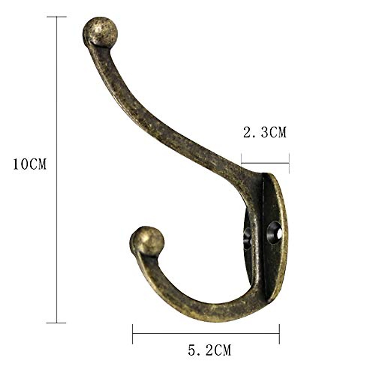 Retro Clothes Hook, Vintage Bronze Zinc Alloy Double Leg Coat Hanger