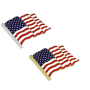 ROSTIVO American Flag Pin Lapel Enamel Pins for Backpacks Hat Waving Flag Brooch Pin Badge for Men Women Boys Girls（2Pack）