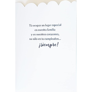 Greeting Card Feliz Cumpleanos Tia - Happy Birthday Aunt in Spanish Espanol - Tu Ocupas Un Lugar Especial En Nuestra Familia You Hold A Special Place In Our Family