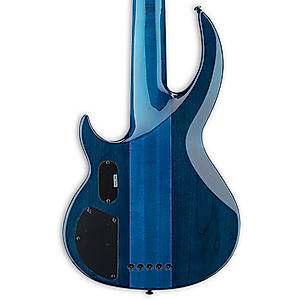 ESP LBB1005QMBLKAQ-KIT-2 Bunny Brunel Signature Series BB-1005 QM 5-String Electric Bass, Black Aqua