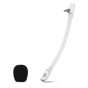 Microphone Replacement for Astro A40 TR A40 Gaming Headset, Detachable Noise Cancellation White Mic with Foam Cover, Works on PS5 PS4 Xbox Series X/S