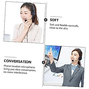 UKCOCO 2pcs Business Traffic Headset Noise Cancelling Earphones Wired Over Ear Headphones Corded Headphones Earphones with mic Wire Control Headset Headphones with mic Sponge USB