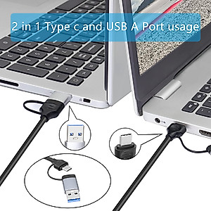 RIIEYOCA USB C & USB A Multiport Hub,2 in 1 USB C to USB A 3.0 Hub Adapter,with 3 USB Ports,SD & TF Reader,5V USB C Powered,for USB and SD/TF Card Devices