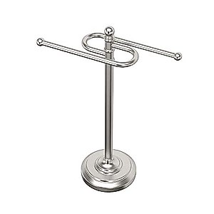 Gatco 1547 Counter Top S Style Towel Holder, Satin Nickel