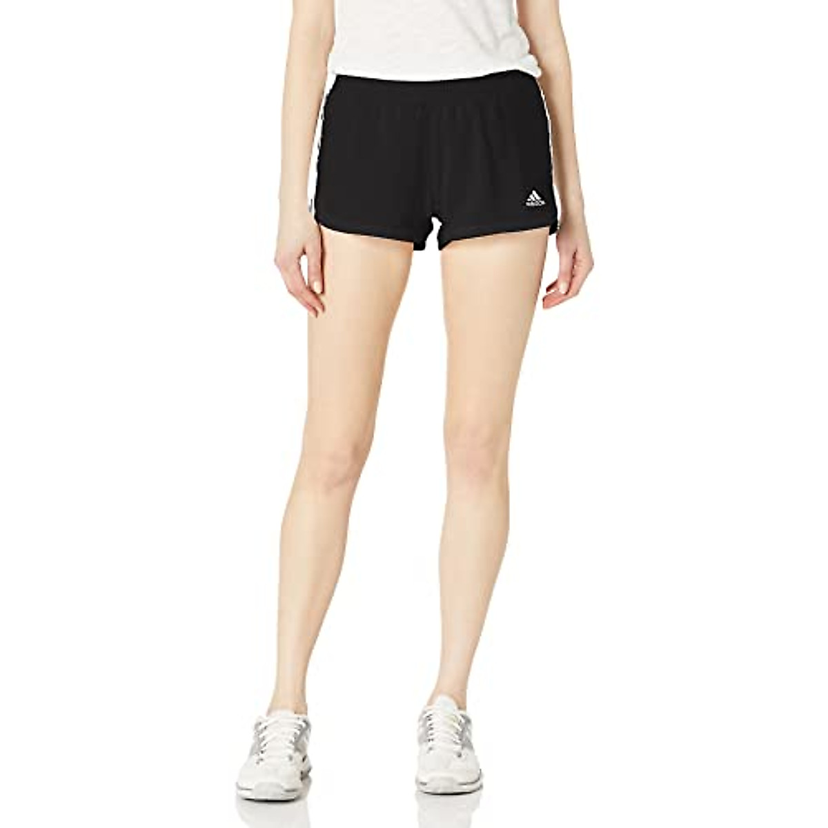 adidas Women's Pacer 3-Stripes Woven Shorts, Core Black/White, Large