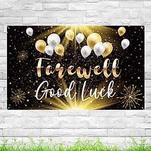Kimini-Ki Farewell Good Luck Backdrops, Going Away Party Decorations, Goodbye/Farewell/Retirement/Job Change/Relocating/Graduation/Moving Party Decorations Supplies