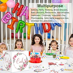 Watercolor Rose Floral Card Box Wedding Card Box Holder Gift Cards Receiving Box for Party Graduation Bridal or Baby Showers, Raffle Ticket Box Money Box for Birthday Retirements Anniversaries