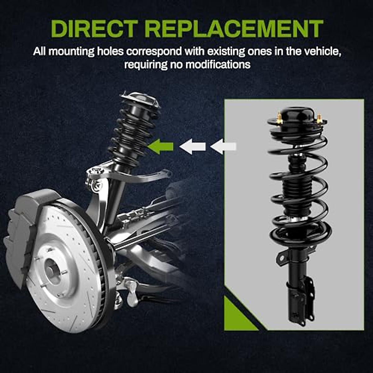 AUTOSAVER88 Full Complete Struts Compatible with Chevy Cobalt 2005-2010, Chevy HHR 2006-2011, Pontiac G5 2007-2009, Pontiac Pursuit 2005-2006, Front & Rear Shock Coil Spring Assembly