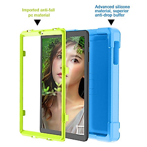 Stand Tablet Cover Kids Tablet Cover Compatible with Samsung Galaxy Tab A 10.1 T510/ T515 2019,with Folding Handle Stand, Rotating Kickstand,Heavy Duty Rugged Shockproof Protective Case Cover ( Color