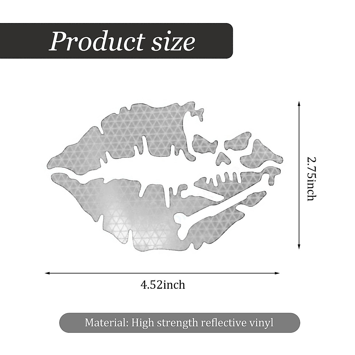 UGSHY 1 PC Motorcycle Helmet Sticker, Lips Reflective Decal, Personalized Bumper Stickers, Fit for Cars, Motorcycles, Helmets, Wind Screens, Laptops, Cellphones (Silver)