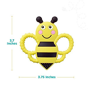sweetbee Buzzy Bee Teether Toy, Multi-Textured, Soft & Soothing, Easy to Hold (BPA Free, Freezer & Dishwasher Safe)