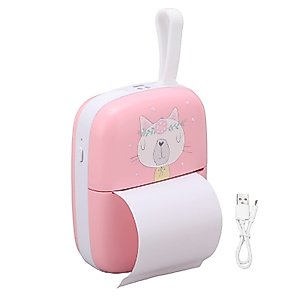 Kelepu Mini Printer Pink Multipurpose Portable Mini HD Mobile Phone Photo Title Note Error Question Thermal Printer for Office Home School Travel
