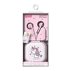 QearFun Unicorn Earbuds for Kids, Kawakii Wired Earbud & in-Ear Headphones Gift for School Girls and Boys with Microphone and Lovely Earphones Storage Case（Pink）