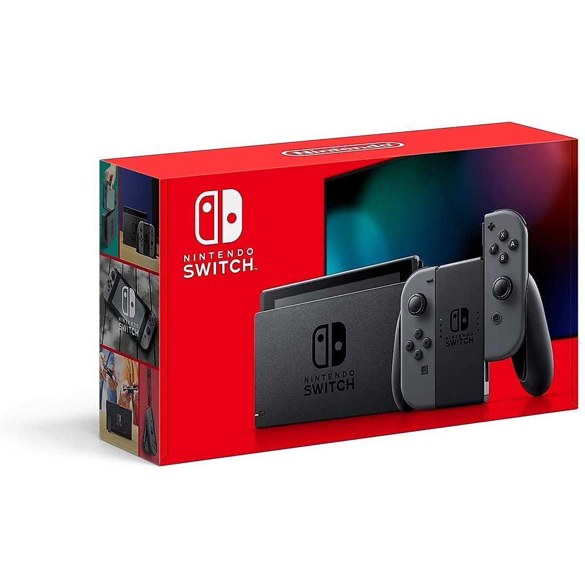 Nintendo Newest Switch with Gray Joy-Con - 6.2" Touchscreen LCD Display, 802.11AC WiFi, Bluetooth 4.1 - AllyFlex 128GB MemoryCard