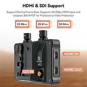 Hollyland Mars M1 Enhanced Wireless Transmitter & Receiver & Monitor, 3-in-1, SDI/HDMI Wireless Video Transmission System with 450ft (150m) Los Range and 0.08s Ultra-Low Latency, Solo Kit