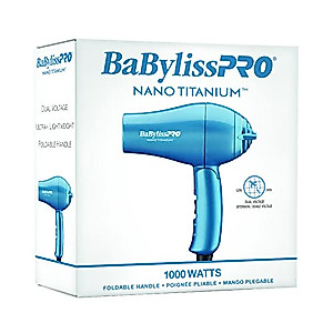 BaBylissPRO Nano Titanium Travel Dryer, Blue