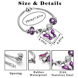 SOITIS Urn Bracelet for Ashes Butterfly Cremation Bracelet Stainless Steel Ashes Keepsake Memorial Urn Bangle for Women