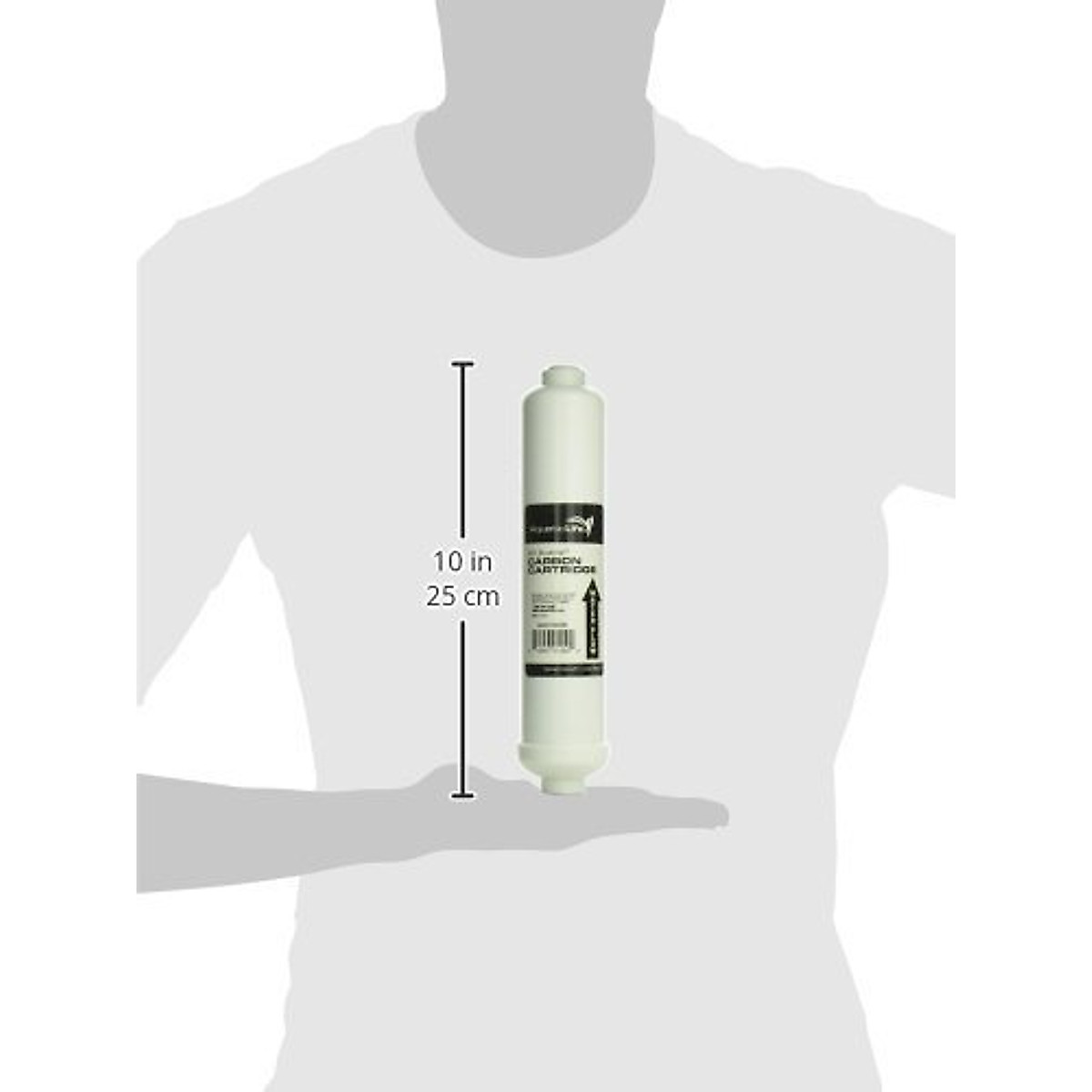 AquaticLife Inline Carbon Block Aquarium Water Filter Replacement Cartridge for RO Buddie and Reverse Osmosis Tank Kit