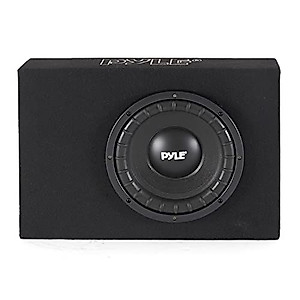 Pyle 10 Inch Subwoofer Box System - 500 Watts Powered Slim Bass with a Non-Pressed Paper Cone Perfect for Mount Car Truck Audio Subwoofer Enclosure, Rear Air Tight Seal Design