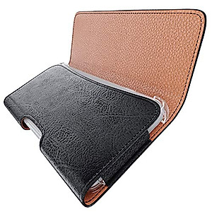 Bomea Holster for iPhone SE, iPhone 8, 7, 6s, 6 Cell Phone Belt Holder Case with Belt Clip, Loop, Built in Card Holder Pouch Cover (Fits iPhone SE, 8 7 with Otterbox Commuter Case on) Black