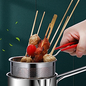 Deep Fryer Pot with Basket, 2Pcs/Set Deep Fryer Pan Stainless Steel Chip Pan with Handle Uncoated Mirror Polished Brushed Frying Pots for French Fries Chicken Wings