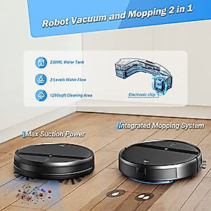 MANVINS Robot Vacuum and Mop Combo, App/Alexa, Robotic Vacuum with WiFi/Bluetooth, Self-Charging Mopping Robot Vacuum Cleaner, Set Schedule, Max Strong Suction Ideal for Pet Hair